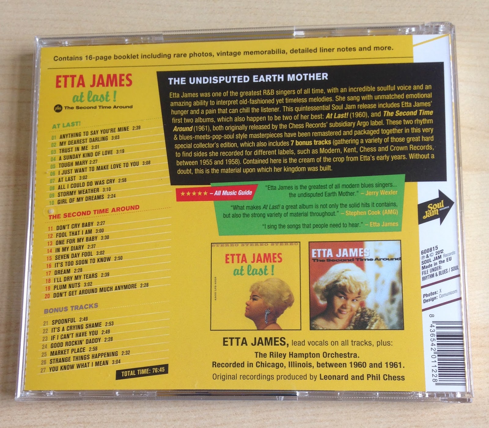Sounds Good, Looks Good...: "At Last! + The Second Time Around" by ETTA ...