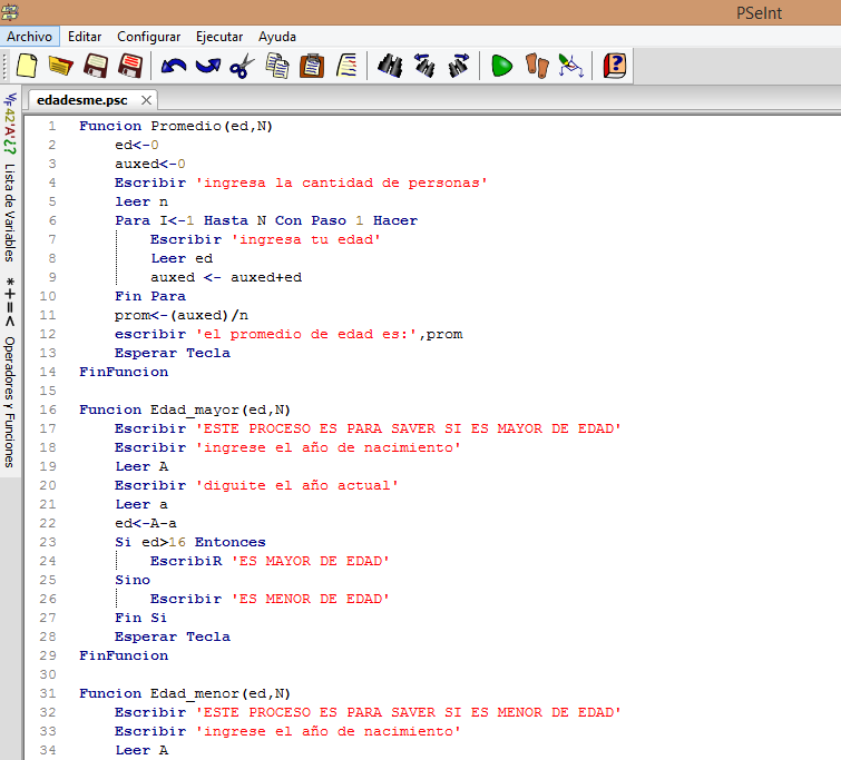 APRENDIENDO CON PSEINT: MENÚ EN PSEINT