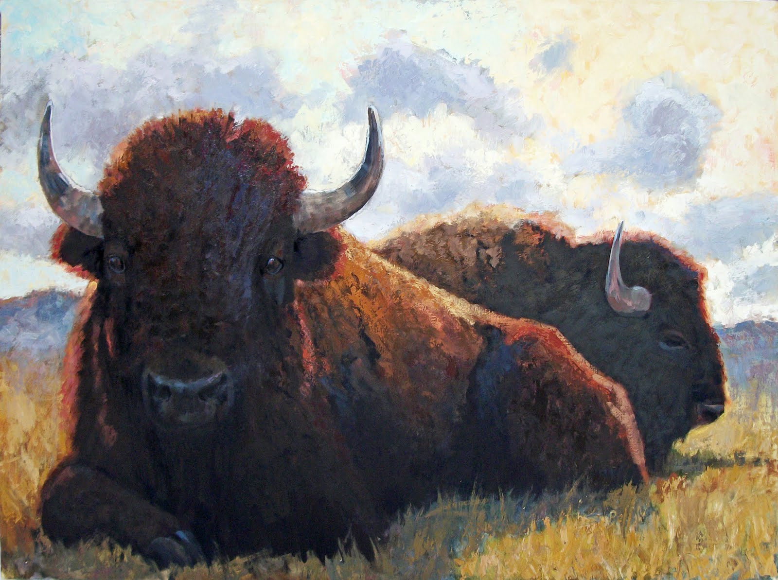 Susan Bell Fine Art: Bison Bulls by Susan Bell