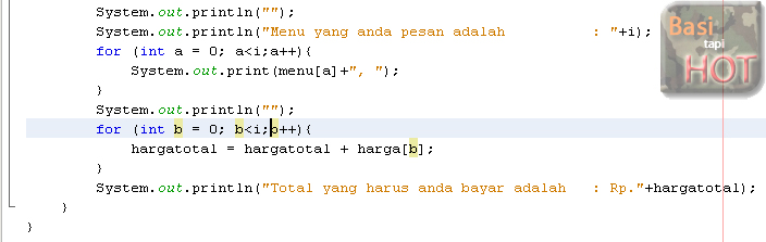 Basi-tapi-HOT !!!!: JAVA : Membuat Program Menu Restoran
