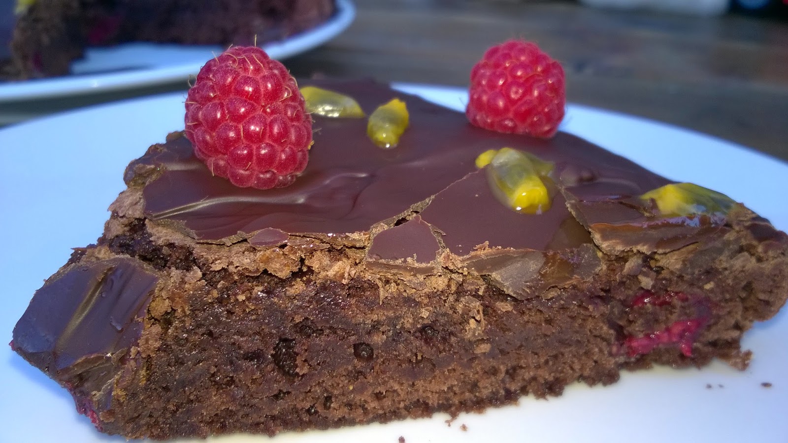 Gâteau chocolat framboises