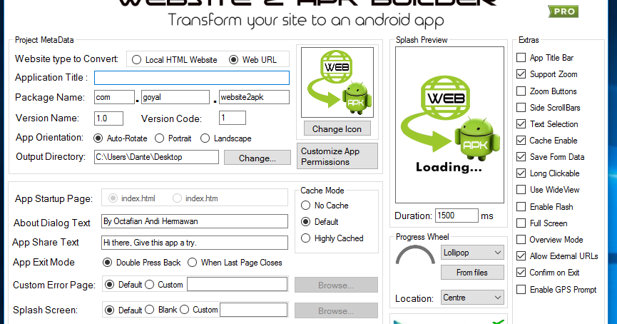 Tutorial menggunakan WEBSITE 2 APK BUILDER ~ Oktafian.Andi