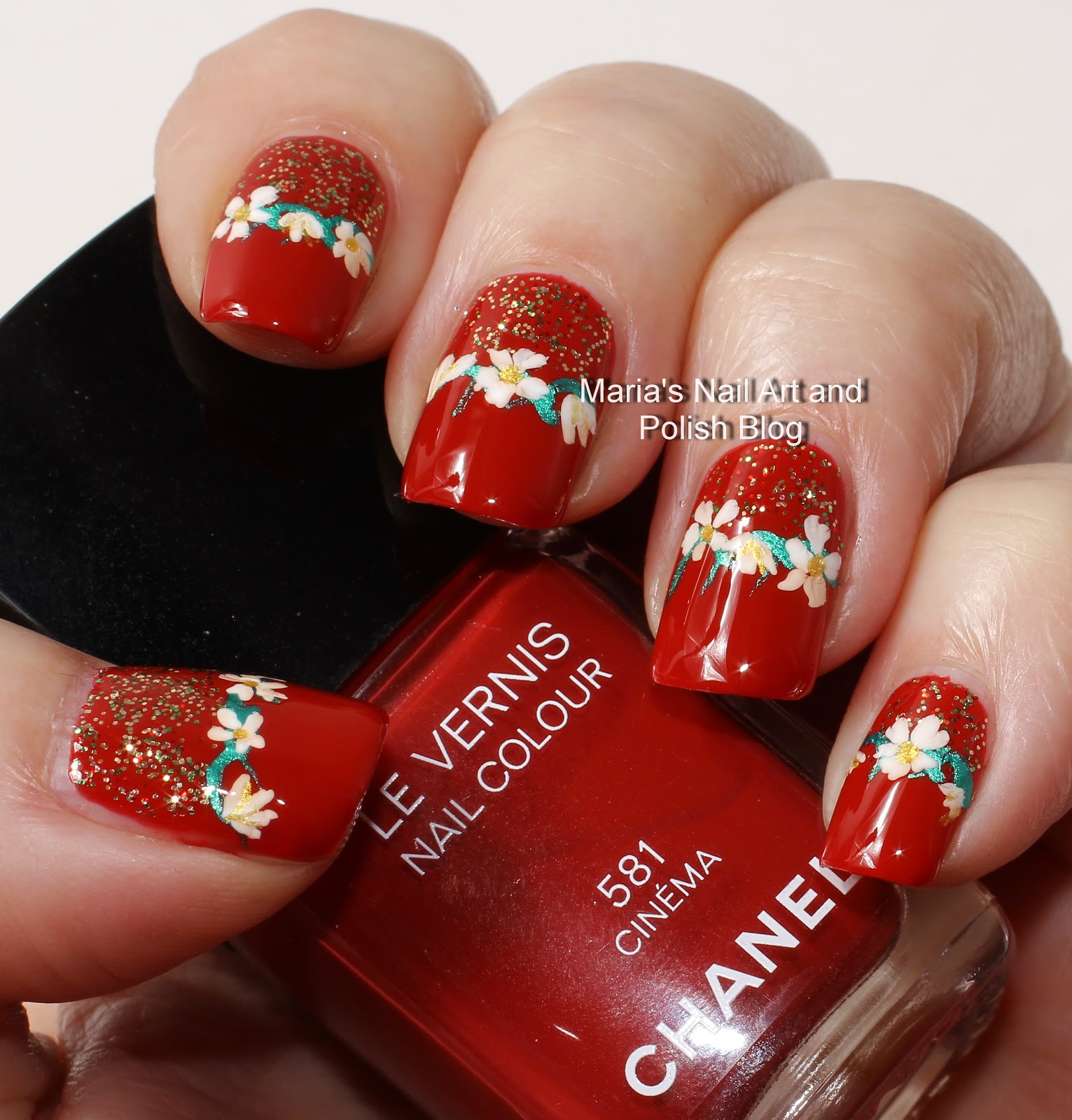 Marias Nail Art and Polish Blog: Cinema flowers - Merry Christmas!!!