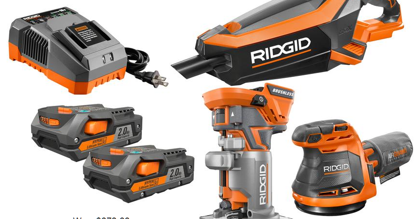 3 Tool Ridgid 18V GEN5X Cordless Li-Ion Combo Kit + 2 Batteries and ...