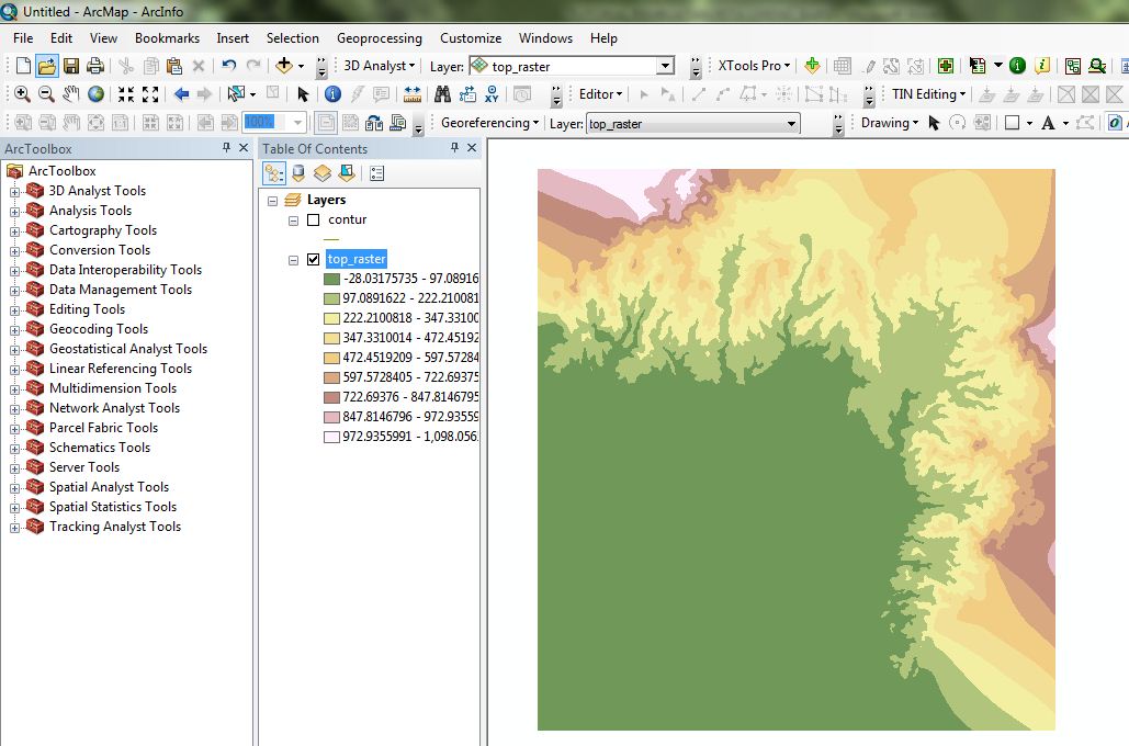 Hasyim LifeInstitute: Membuat Peta Kemiringan Lereng dengan ArcGIS 10