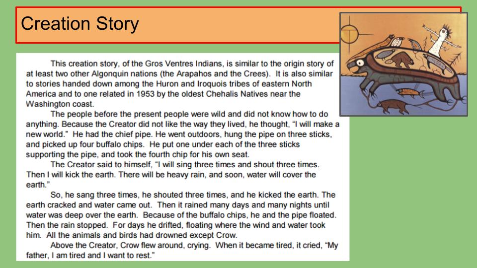 Ms Rashid: Social Studies - Aboriginal Creation Stories