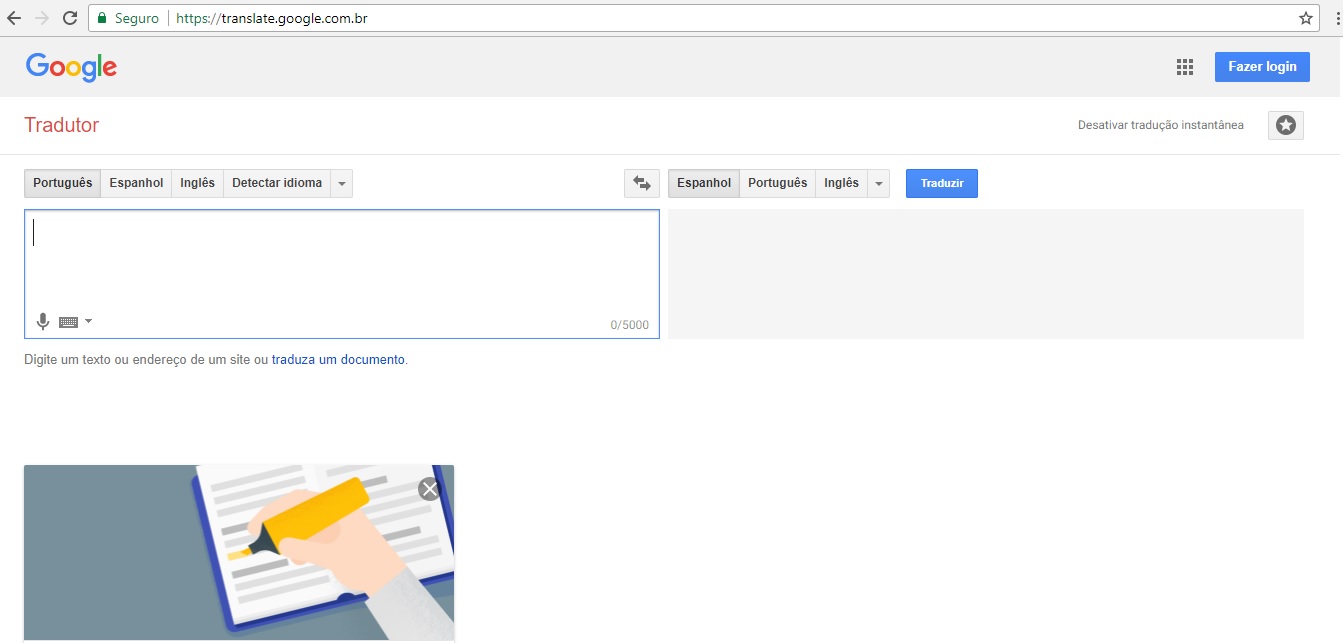 OFICINA DE APLICATIVOS: GOOGLE TRANSLATE OU GOOGLE TRADUTOR