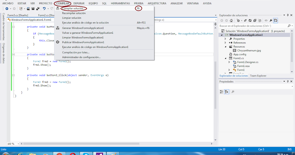Programación y Diseño Web: Cómo compilar una aplicación C # en Visual Studio 2012