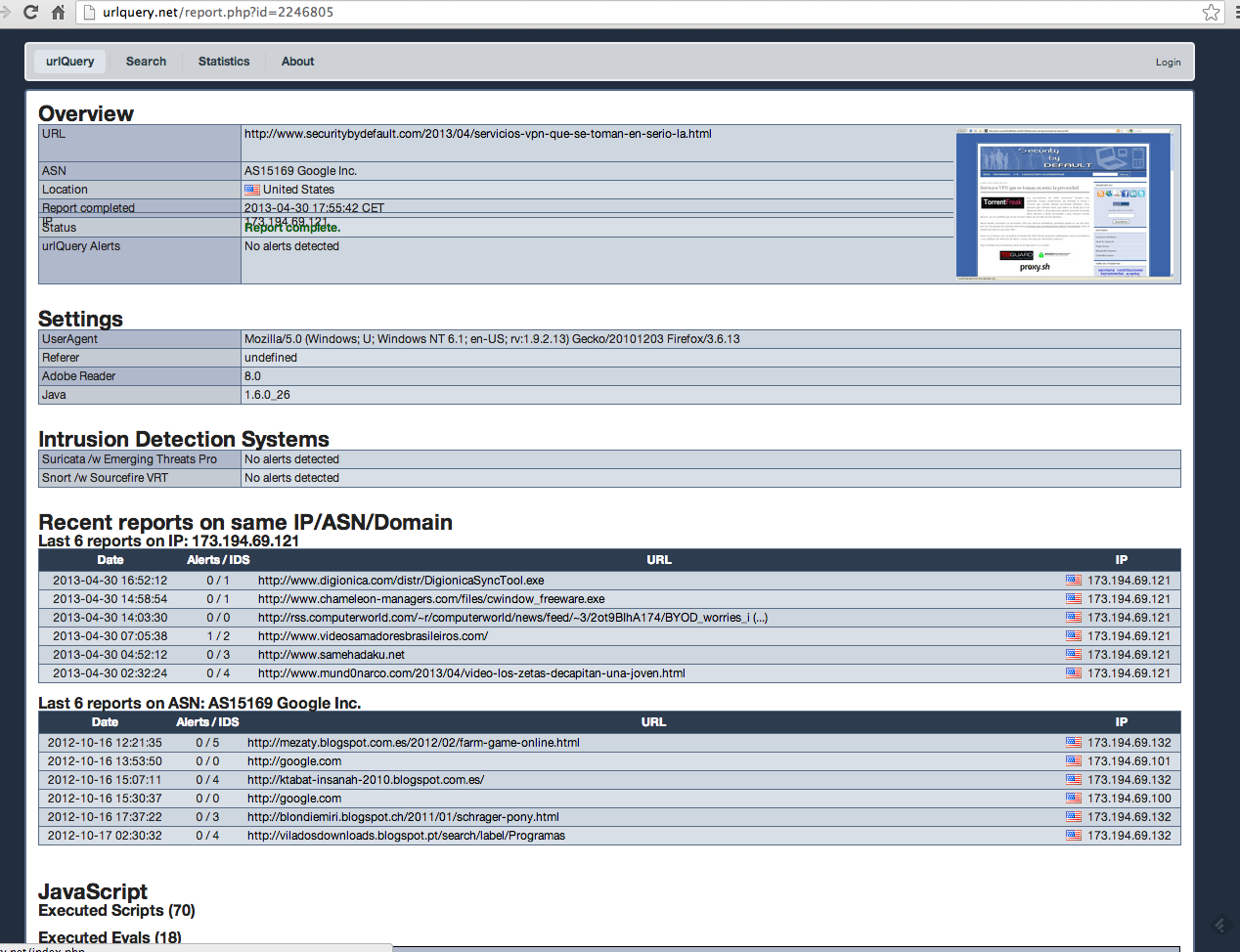 Extensión de Chrome para análisis online de malware con UrlQuery ...