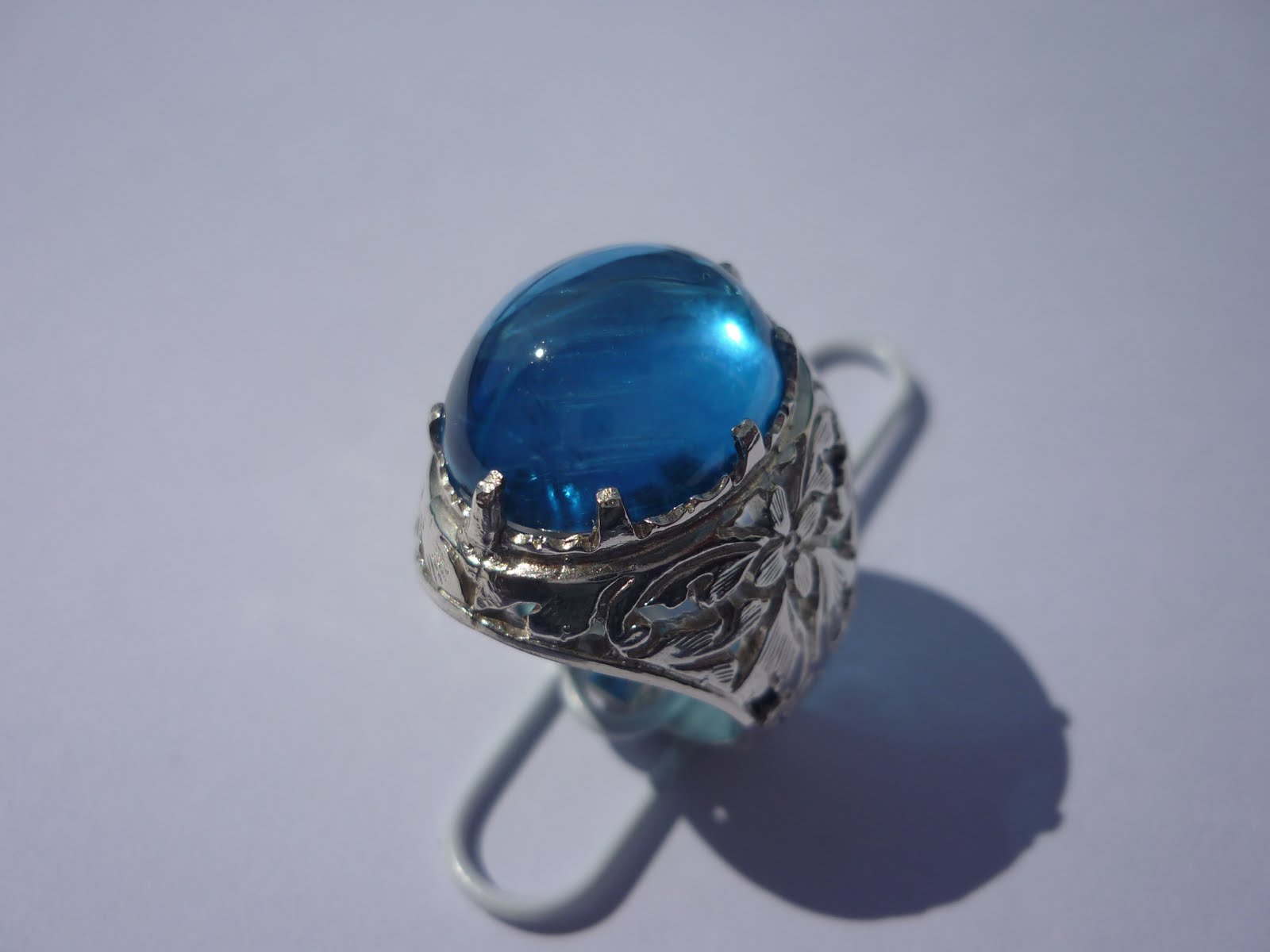 BATU PERMATA SYURGA: Cincin Batu Permata Blue Topaz ( SOLD ) Kod CT01