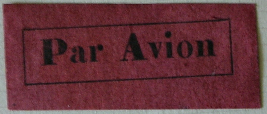 International Airmail And Priority Mail Labels: France: First airmail label