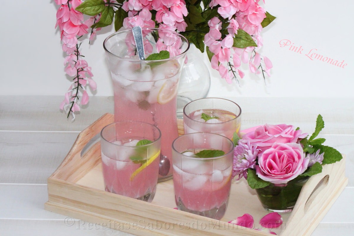Pink Limonada - Pink Lemonade - Receitas e Sabores do Mundo