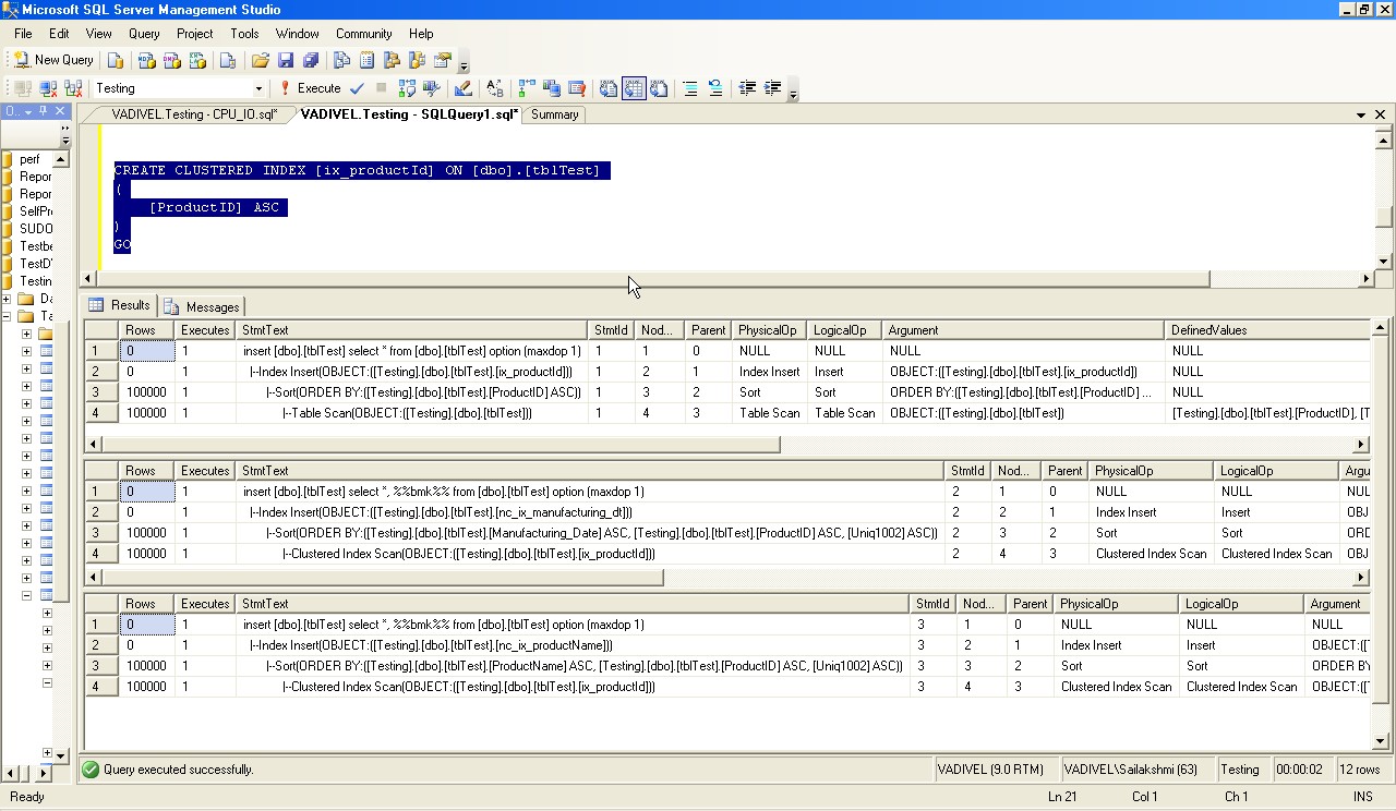Create CLUSTERED Index first then NON CLUSTERED indexes