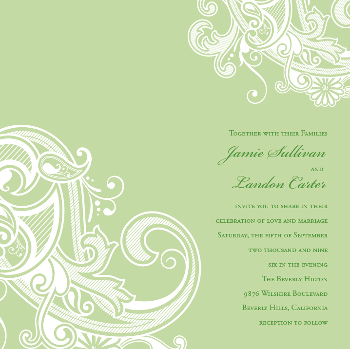 Invitation Parlour: Elegant Paisley Invitation Design