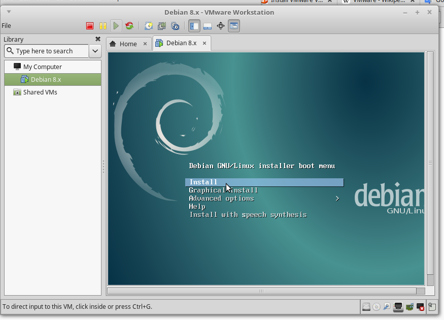 how to install debian 8.5 on vmware - nia BLC TELKOM