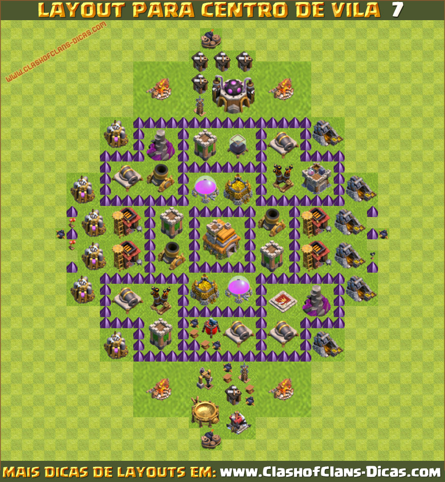 Layouts de CV7 para Clash of Clans - Clash of Clans Dicas, Gemas Grátis ...