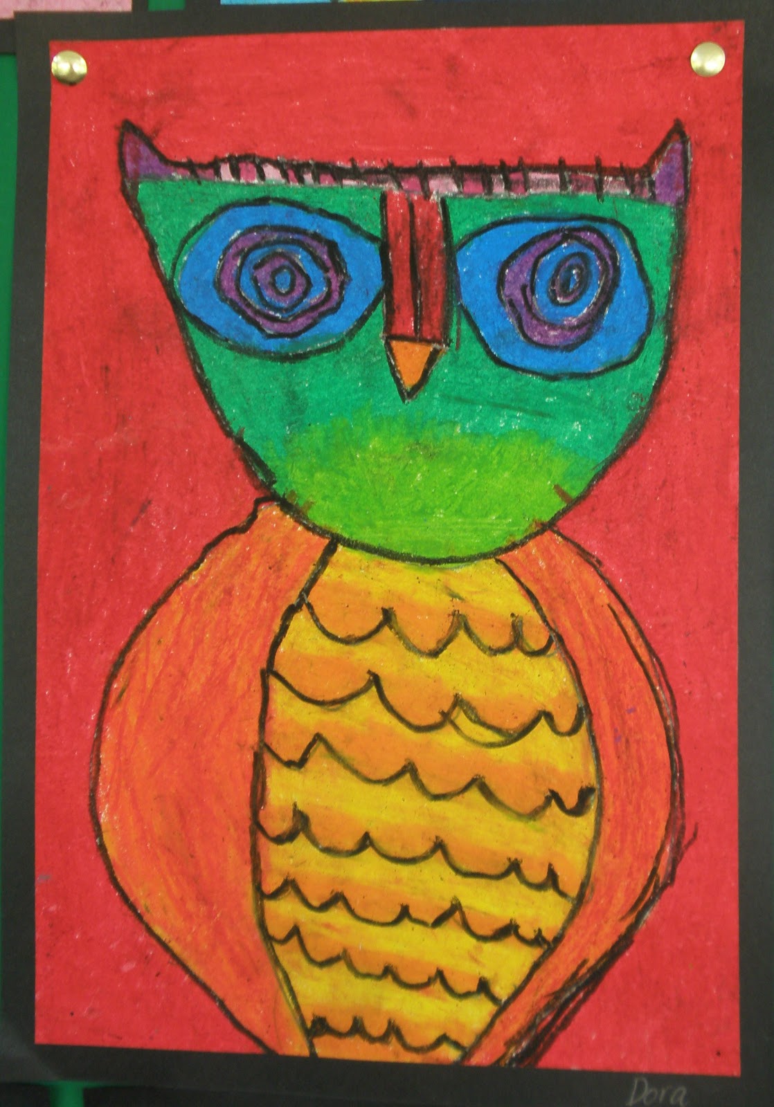 Art with Mrs Baker: Outstanding Owls Oil Pastel Drawings