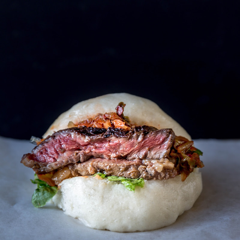 Milk and Honey: Bao with Bulgogi Rib Eye Steak and Kimchi