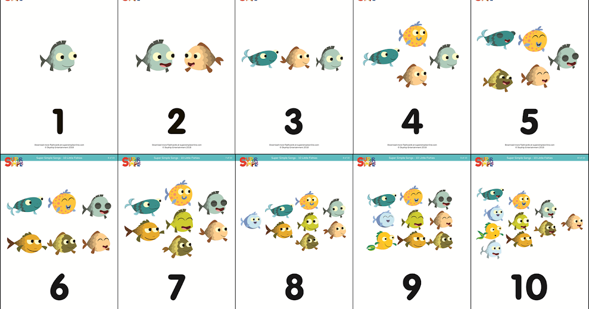 Jugando con las mates: Repasando los números... ¿Cuántos peces hay?