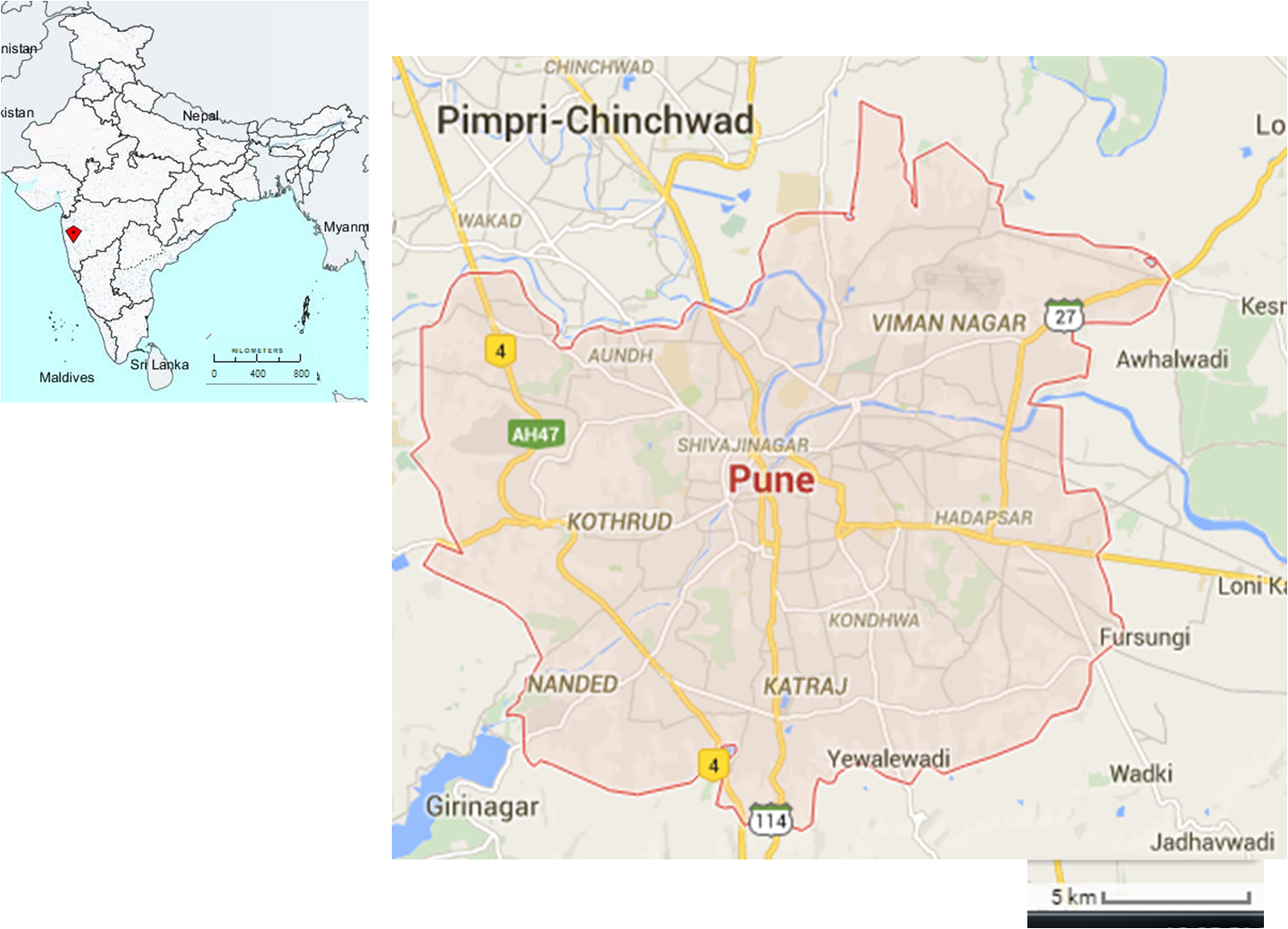 Maps of Pune: Maps of Pune