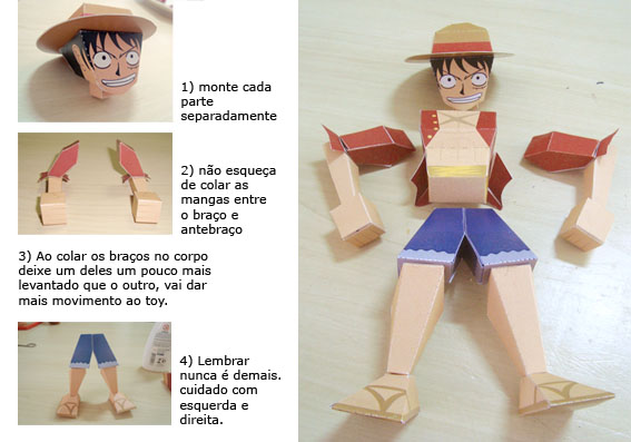 Cara Do Papel Paper Toy Luffy One Piece cara-do-papel-paper-toy-luffy-one-piece