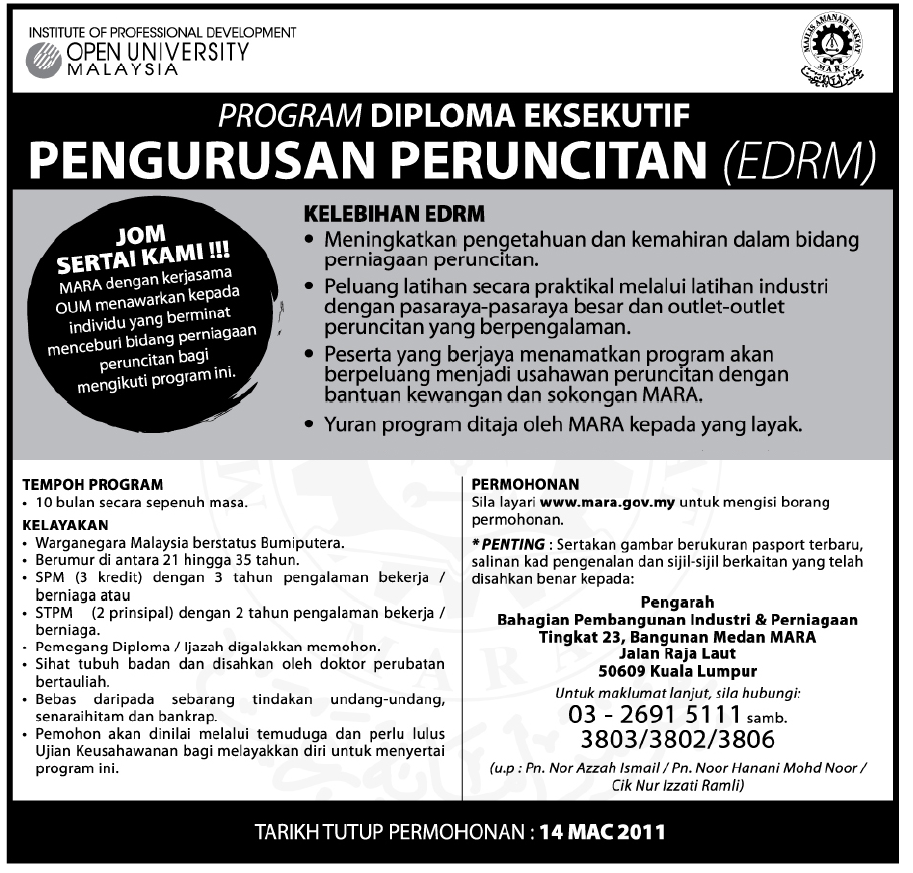 Program Diploma Eksekutif - Pengurusan Peruncitan (EDRM) | PEMBELA
