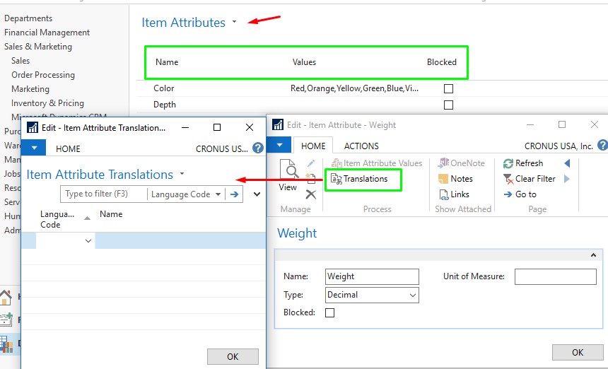 Microsoft Dynamics NAV 2017 - Item Attributes.