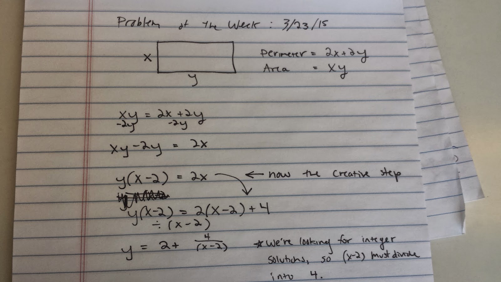 The Center of Math Blog: Problem of the Week