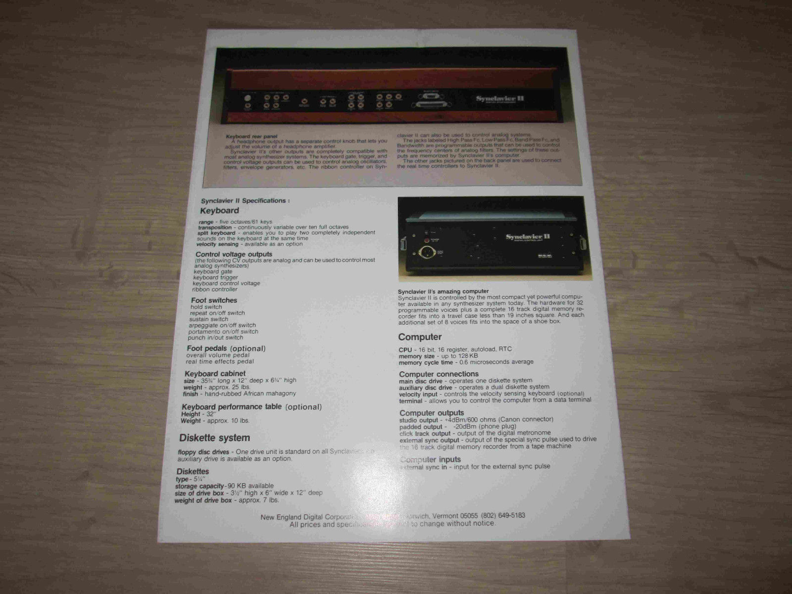 MATRIXSYNTH: 1980 NED Synclavier II Catalog / Brochure