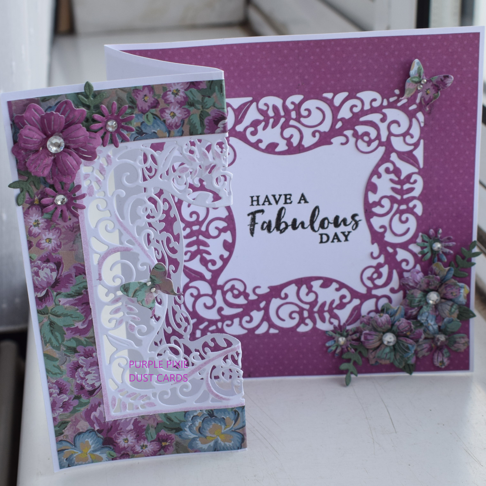 Purple Pixie Dust Card's: Create A Card Floral Delight