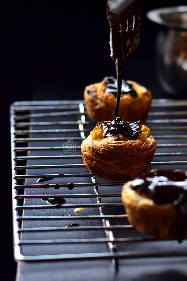Aneka Kreasi Puff Pastry 2: Egg Tart Cokelat | Momylicious
