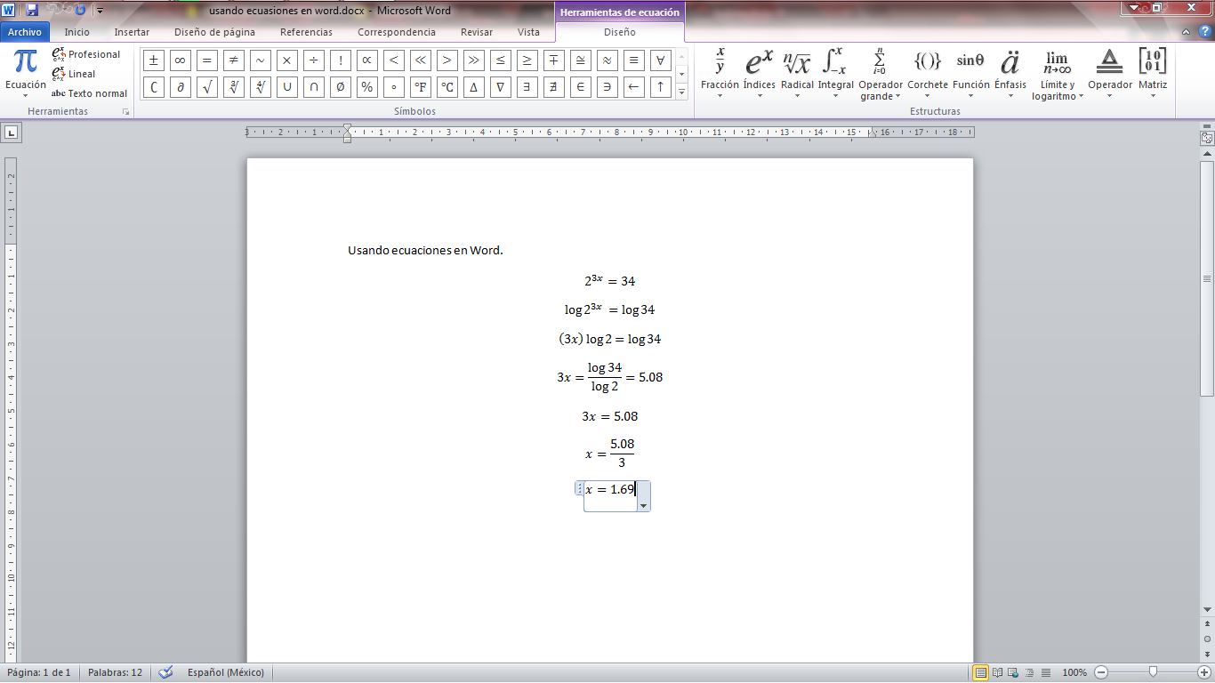 HAZ TU TAREA DE INFORMATICA: Usando ecuaciones en word