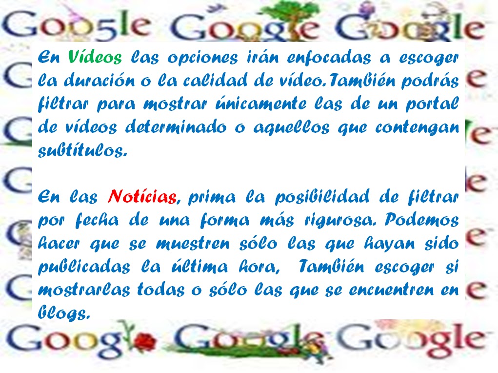 LA EVOLUCIÓN DE LAS TECNOLOGÍAS : GUIA II - Partes de Google.