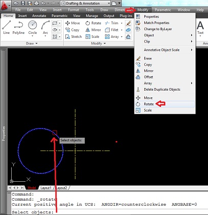 Rotate the object - 2D AUTOCAD 3D SOLIDWORKS
