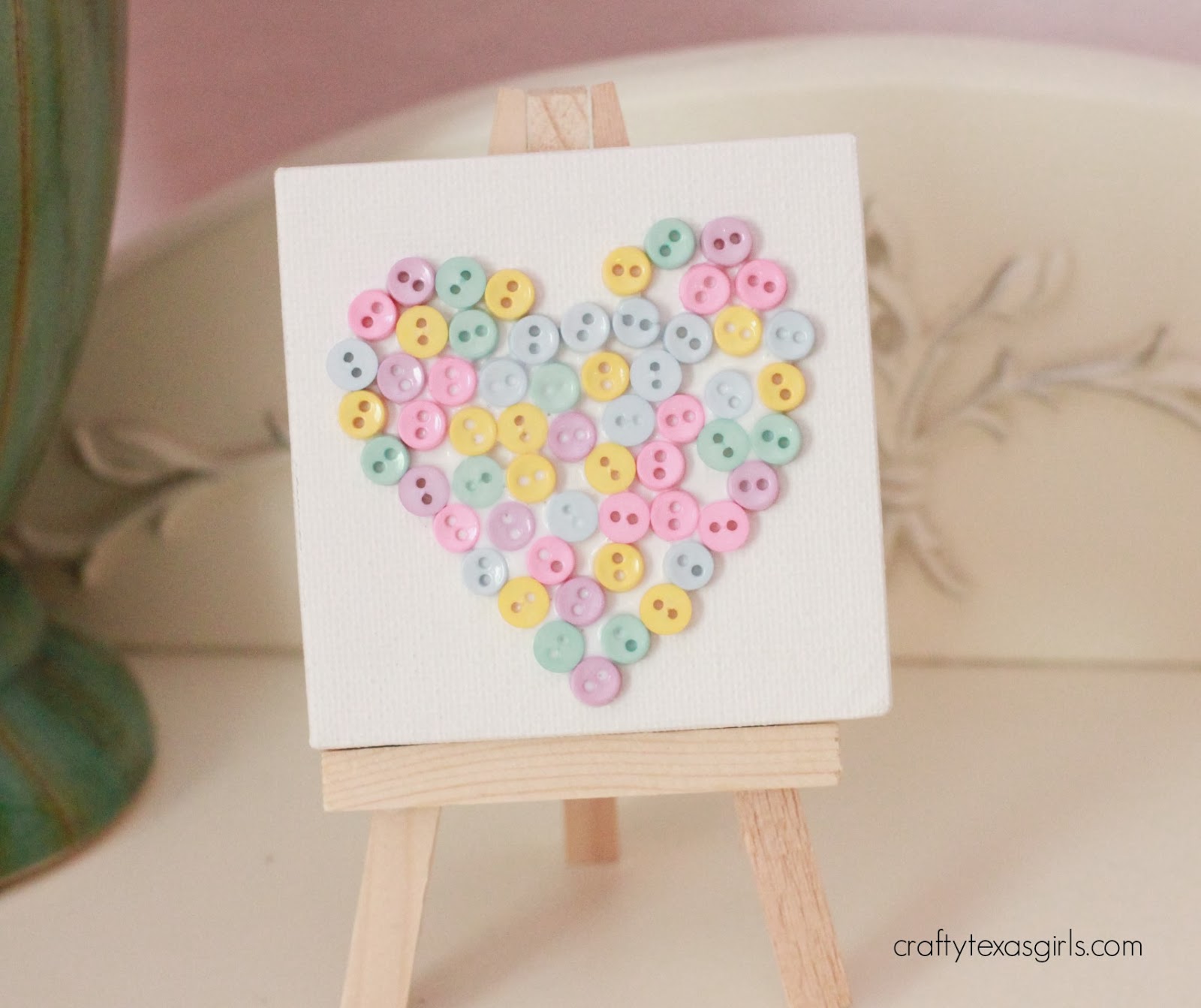 Crafty Texas Girls: Button Heart: A Valentine Craft for Adults (and Kids)
