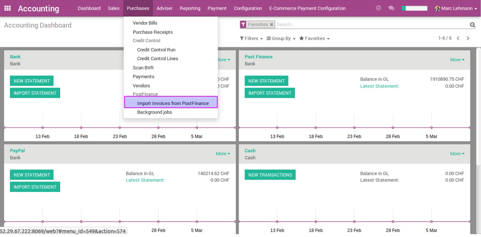 Odoo 9 – Import Vendor Bills from Post-Finance - Pragmatic Techsoft