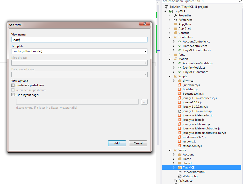 Think Before Start: Configure TinyMCE editor in ASP.NET MVC5 Think Before Start: Configure TinyMCE editor in ASP.NET MVC5
