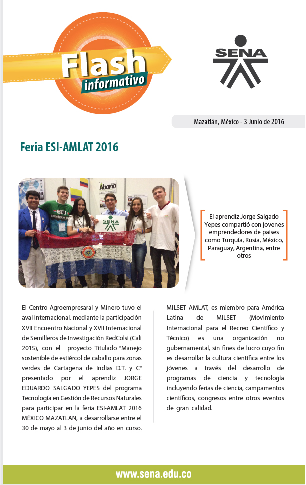 Centro Agroempresarial y Minero - SENA Regional Bolívar: [Flash ...