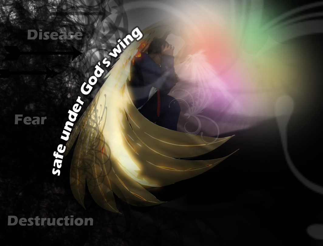 churchtoons, cartoon bible messages from church: Safe Under God's Wing