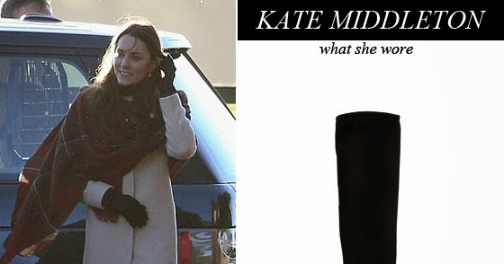 WHAT SHE WORE: Kate Middleton in cream coat with black tall Aquatalia ...