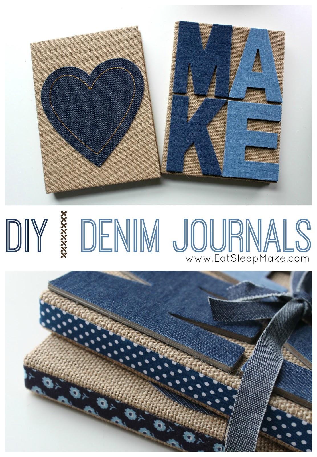 EAT+SLEEP+MAKE: DIY Denim Journals