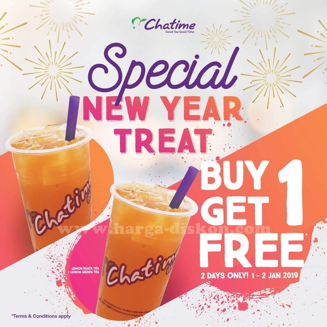 Dapatkan penawaran spesial Beli 1 Gratis 1 dari Chatime di awal tahun ini.