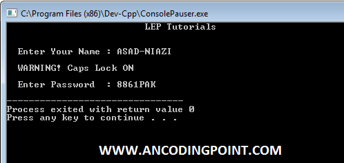 How to Check Caps Lock State Before Password in C++ - PProgramming