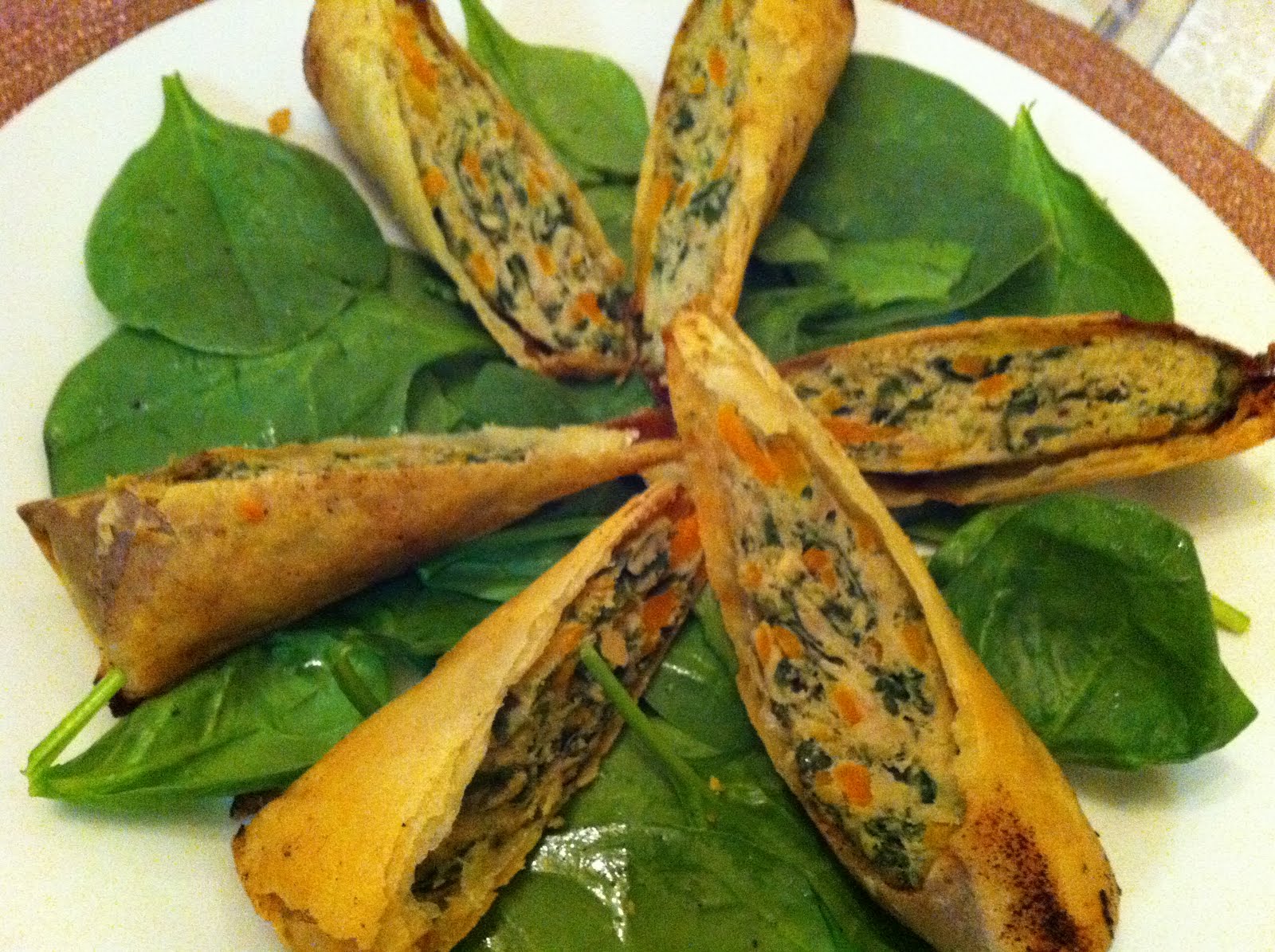 Sweet Home Recipes...: Pesto Chicken and Spinach Spring rolls