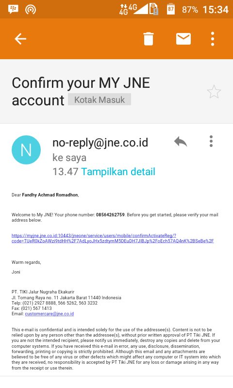 Sebuah Cerita: Pengalaman Pertama Antara Saya dan MyJNE ~ Sastra Ananta