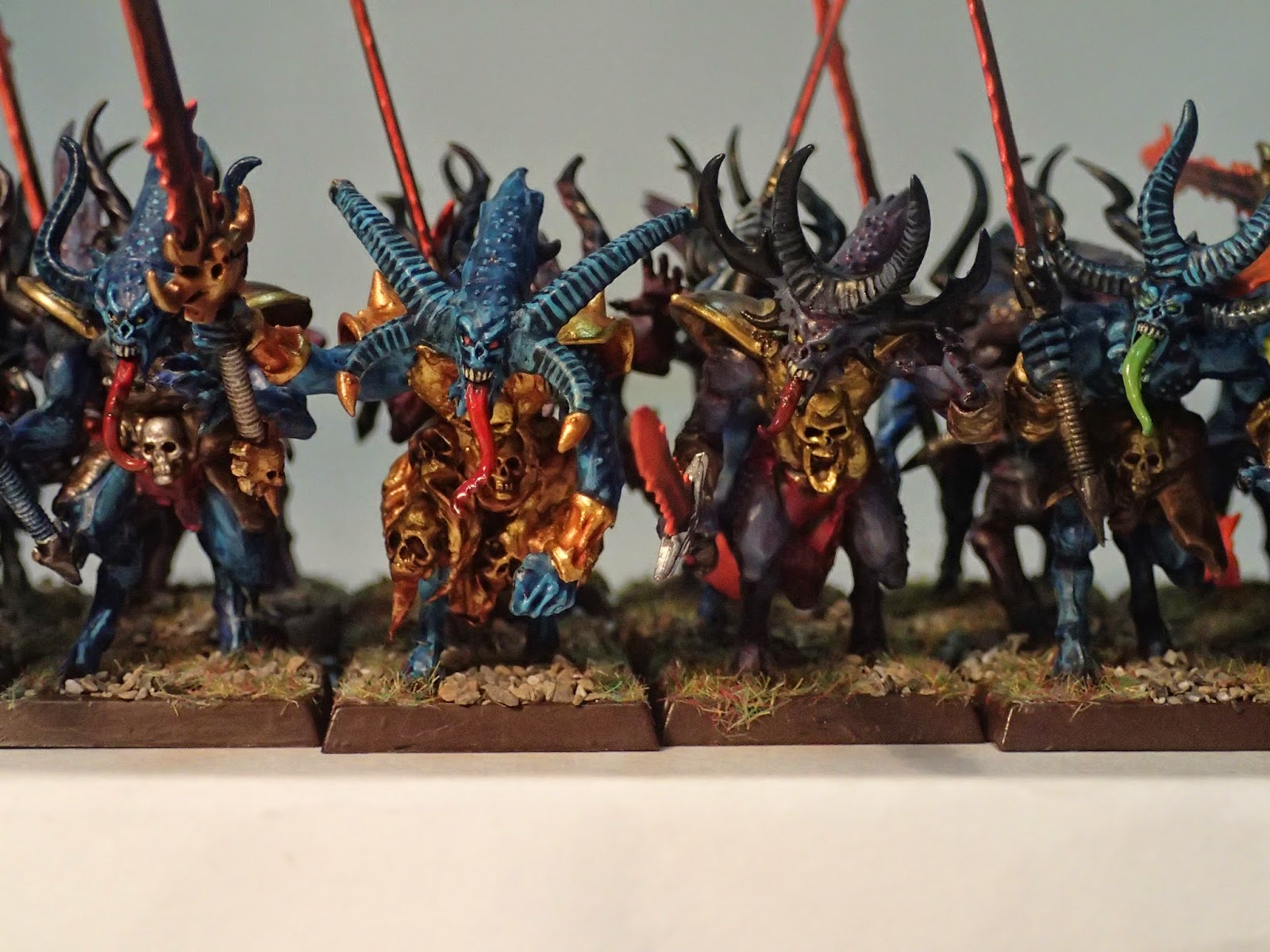 The Greater Army of Khorne: Blue Bloodletters with converted horns and ...