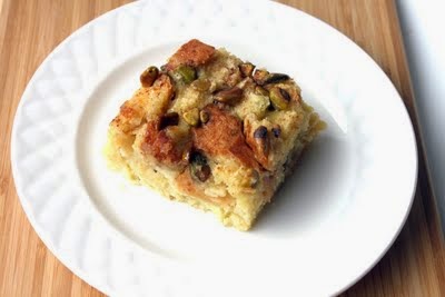 Pistachio-Cardamom Bread Pudding