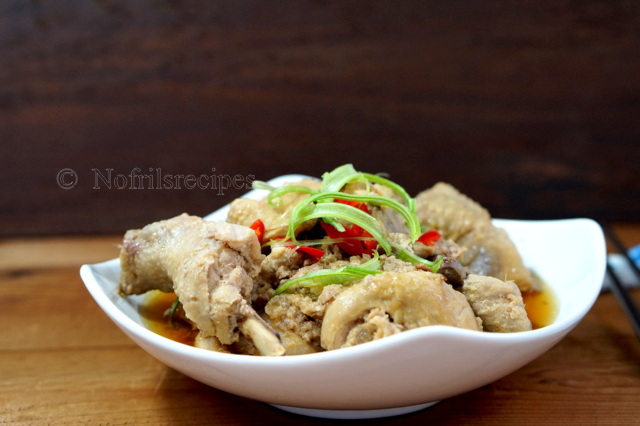 Ginger bean paste steamed chicken ~ 姜豆酱蒸鸡