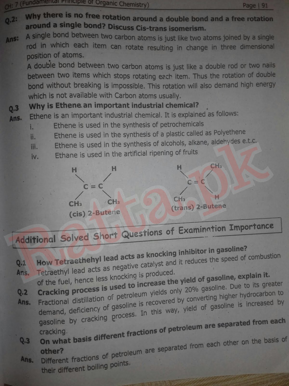 FSc 2nd Year Chemistry Chapter 7 Notes [MCQs & Short Questions ...