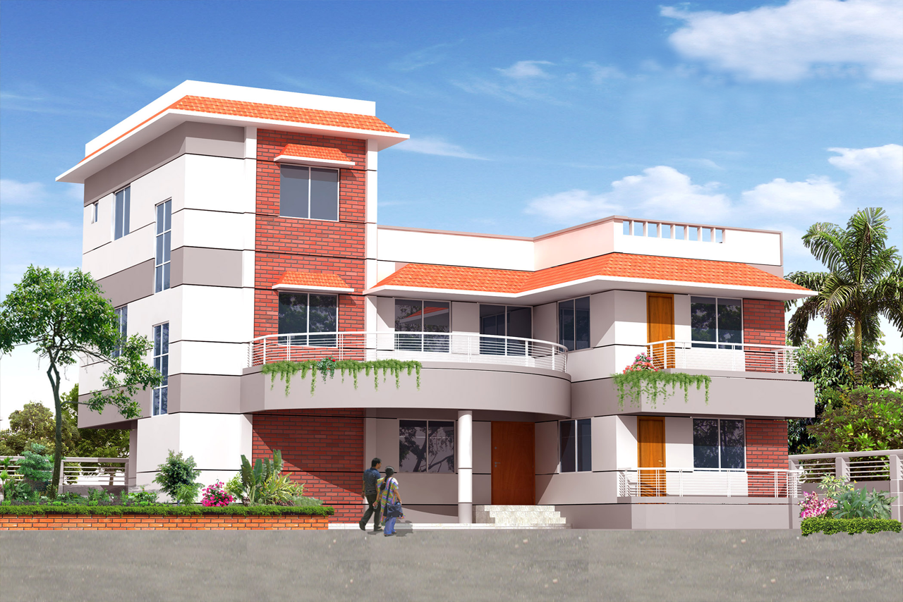 3D View Bangla Duplex - Build Engineering Consultant